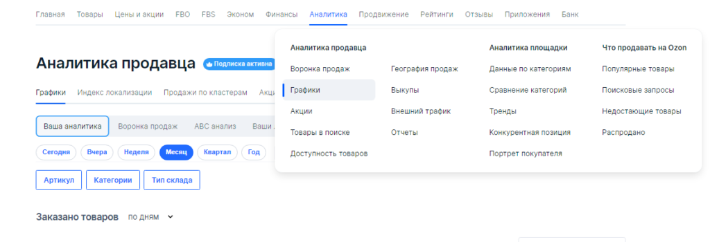 Статистика продаж на Озон: как посмотреть статистику Озон, узнать ...